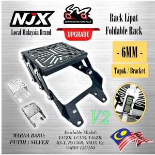 NJX Rack Lipat V2 6mm Rak Kotak Motosikal Heavy Duty Foldable Bracket ...