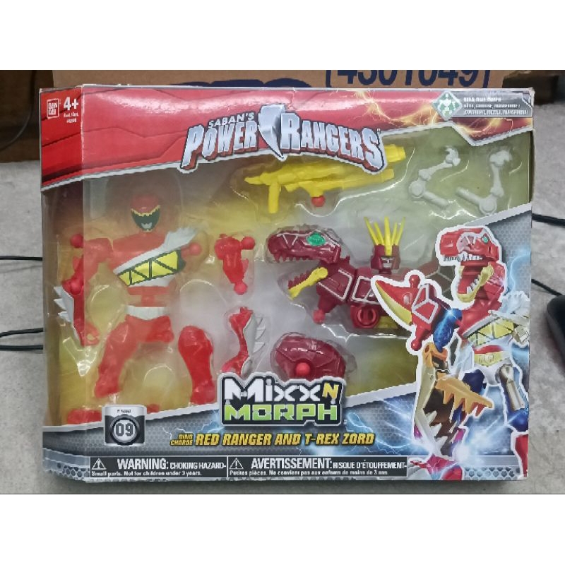 Power Rangers Dino Charge Mixx N Morph Red Ranger & T-Rex Zord | Shopee ...