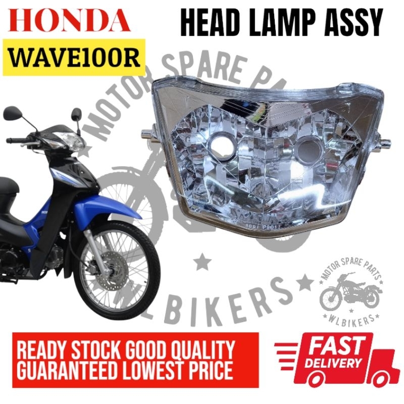 HONDA WAVE100R W100R WAVE100-R HEAD LAMP LAMPU DEPAN BESAR HEADLIGHT ...