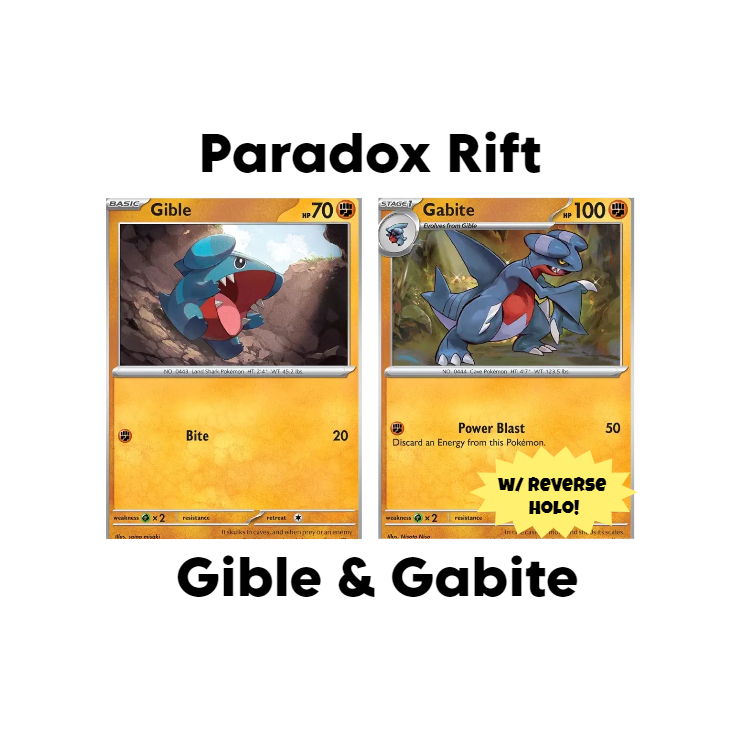 Pokemon TCG Gible & Gabite [94/182][95/182] [Paradox Rift] | Shopee ...