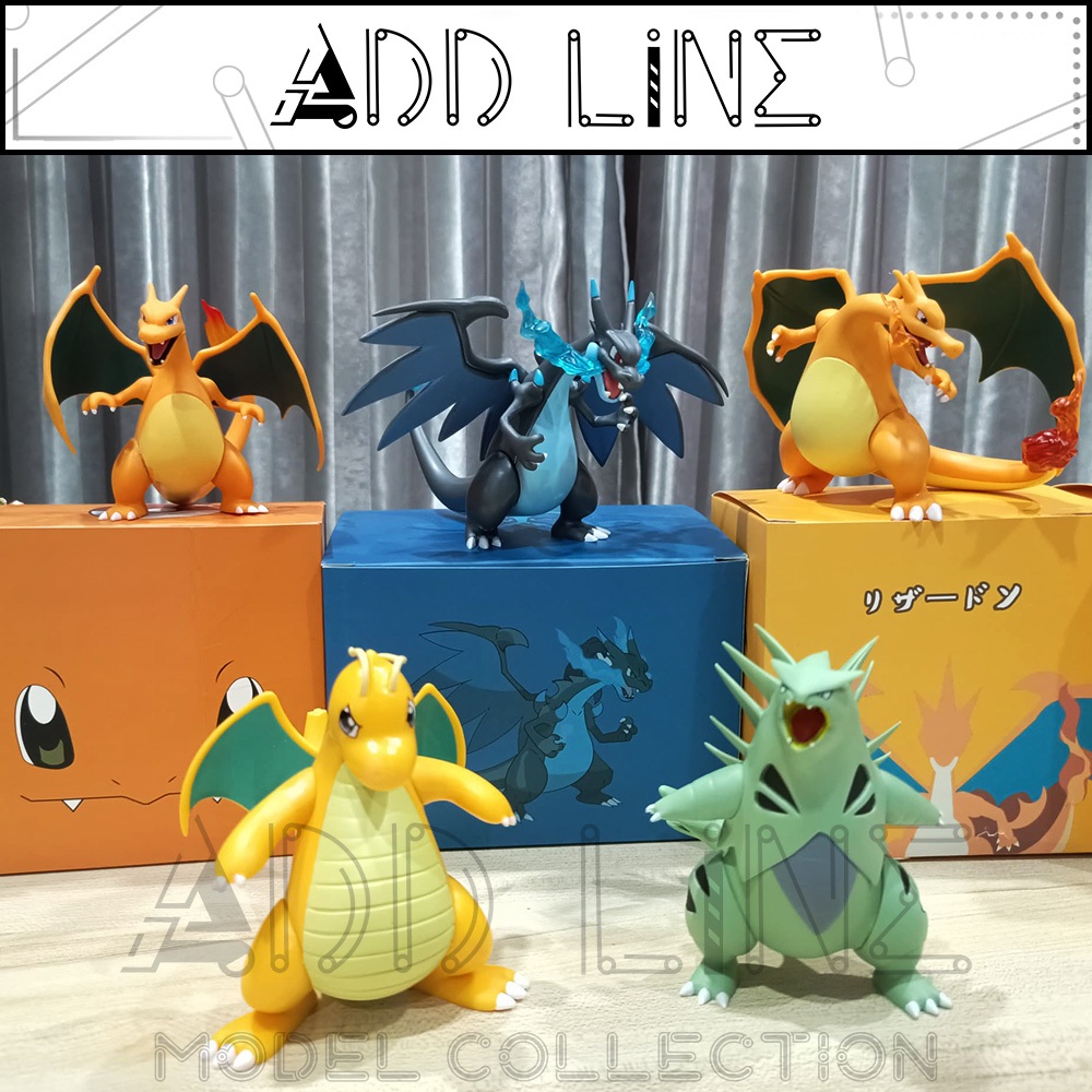Pokemon Charizard Mega X Tyranitar Charizard dragonite figure | Shopee ...