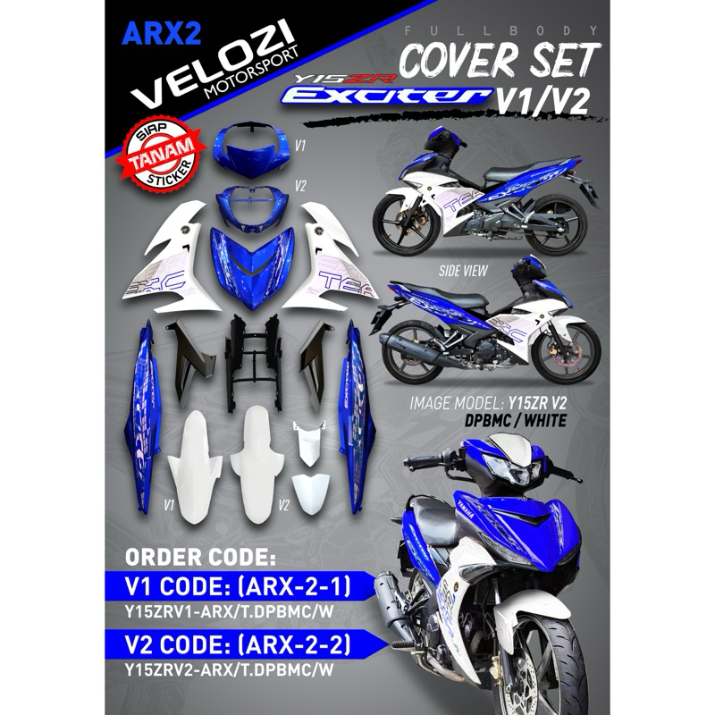 VELOZI RACING BODY COVERSET Y15ZR YAMAHA Y15 V1 V2 AEROX THAI DPBMC ...