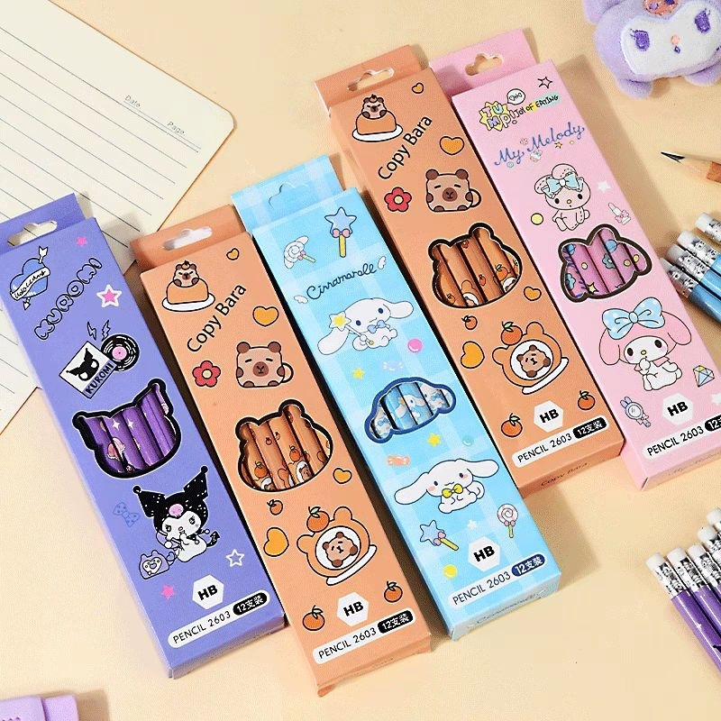 Sanrio HB pencil kuromi cinnamoroll my melody capybara capy bara ...