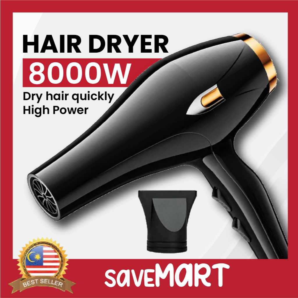 8000W Hot Cold 2Pin Hair Dryer Pengering Rambut Hair Blower Blue Light ...