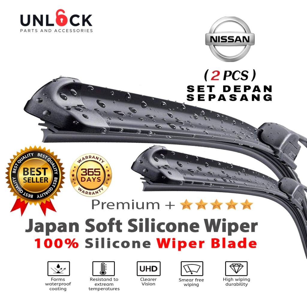 Japan Soft Silicone Wiper Nissan Almera Cefiro Frontier Grand Livina ...