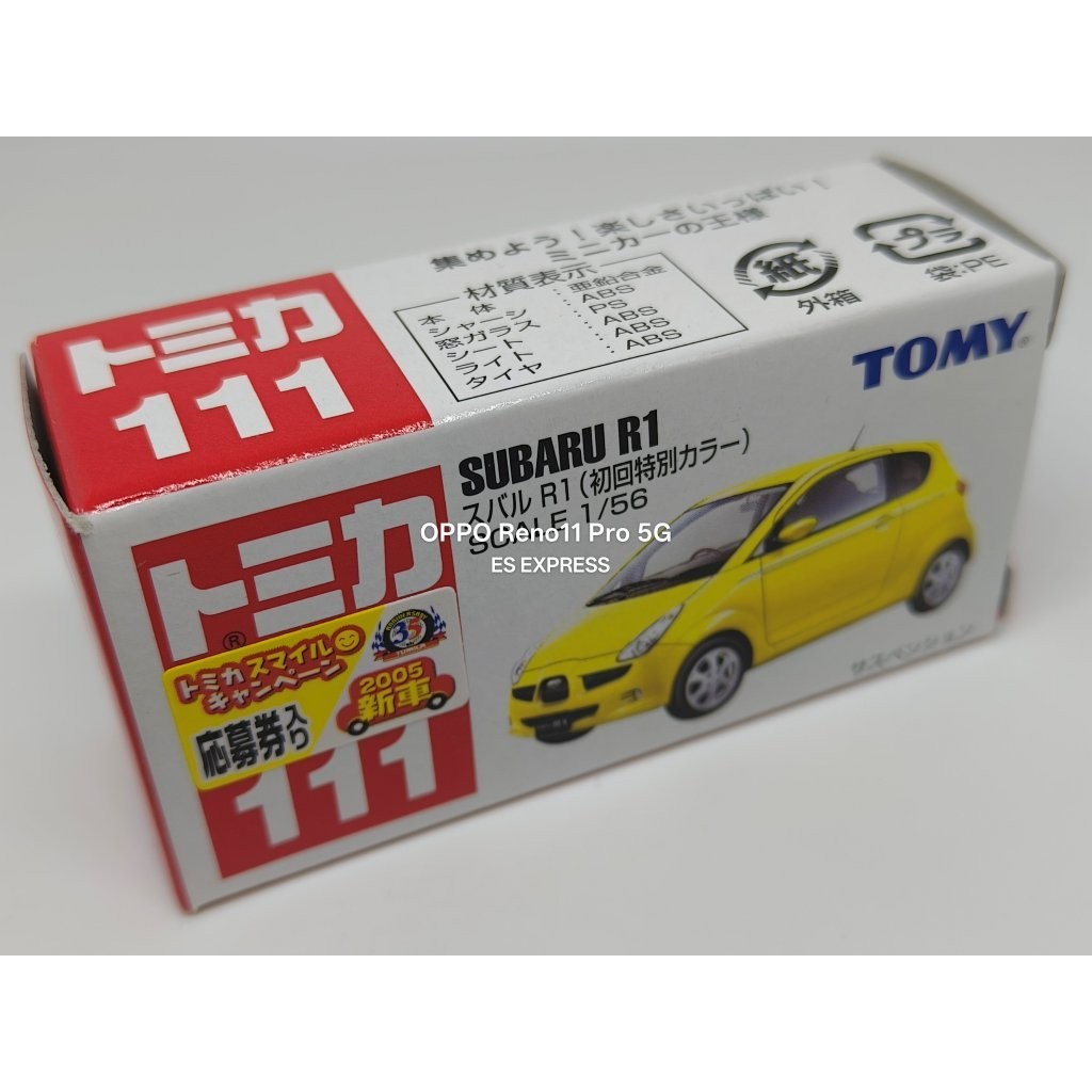 TOMY TOMICA 111 [SUBARU R1] SPECIAL COLOR VER 2005 NEW CAR STICKER ...
