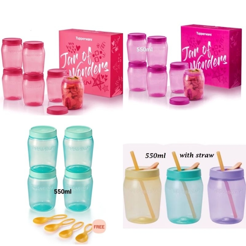 Tupperware Universal Jar With Straw / Universal Jar With Spoon 550ml ...