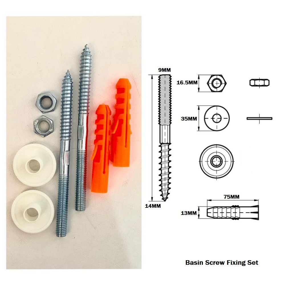 Wash Basin Wall Plug Set Wall-Mounted Basin Fixing Screw Nuts Set ...