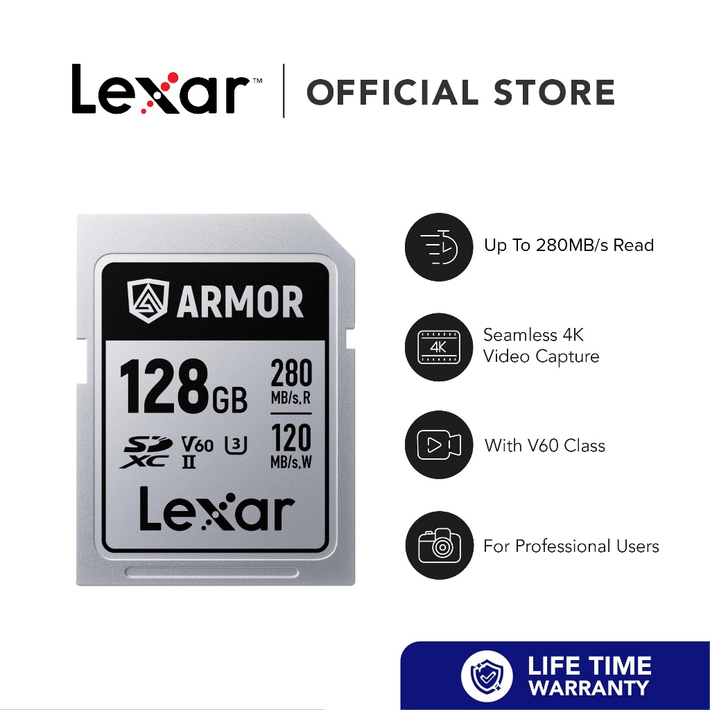 Lexar 128GB ARMOR SILVER PRO SDXCTM UHS-II Memory Card | Shopee Philippines