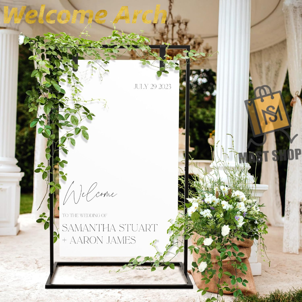Metal Wedding Welcome Arch Stand Heavy Duty Floor Easel Stand Wedding ...