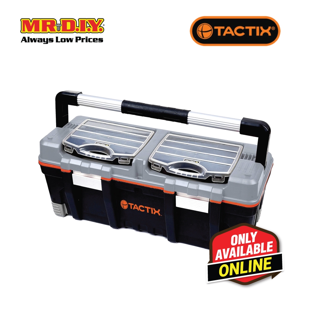 TACTIX Full Length Handle Tool Box with Organizer 66cm (26inch ...