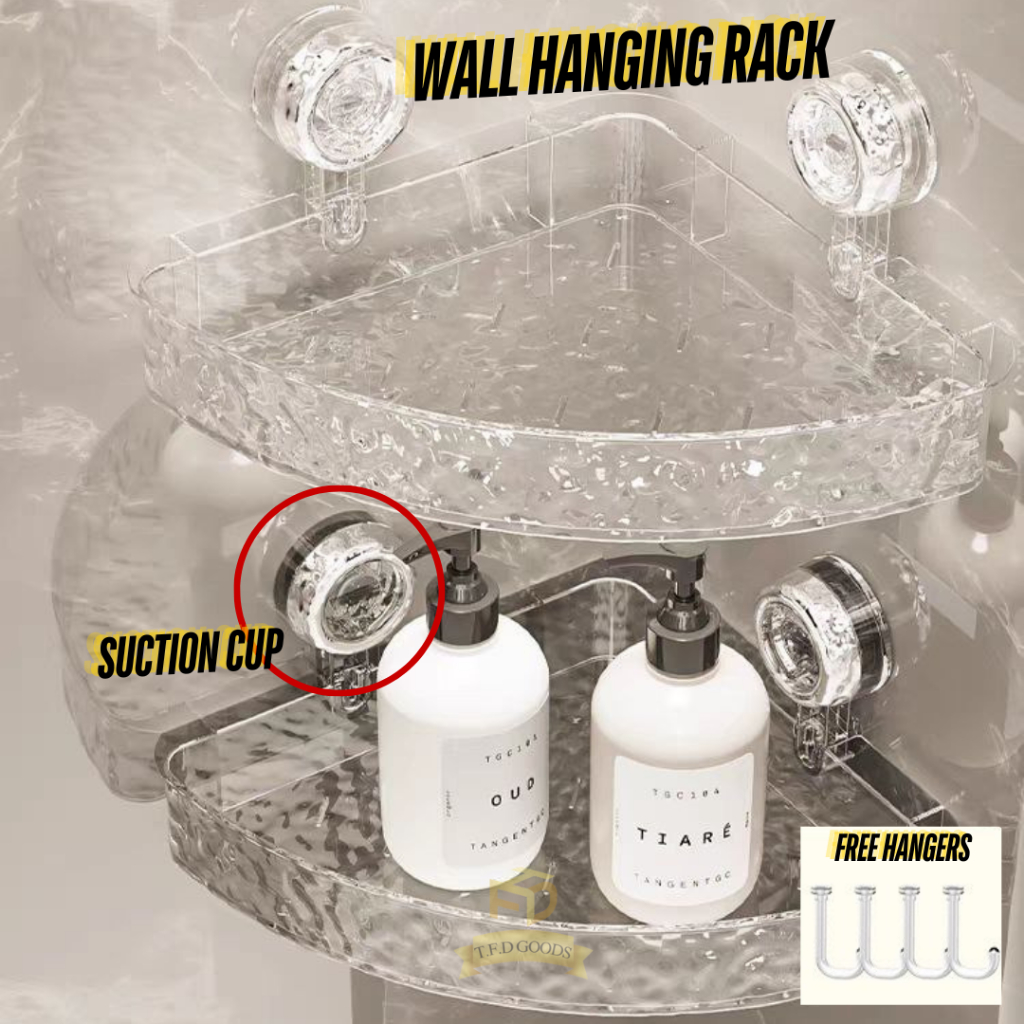 Bathroom Rack Suction Cup Wall-mounted Corner Rack Cosmetics Storage ...