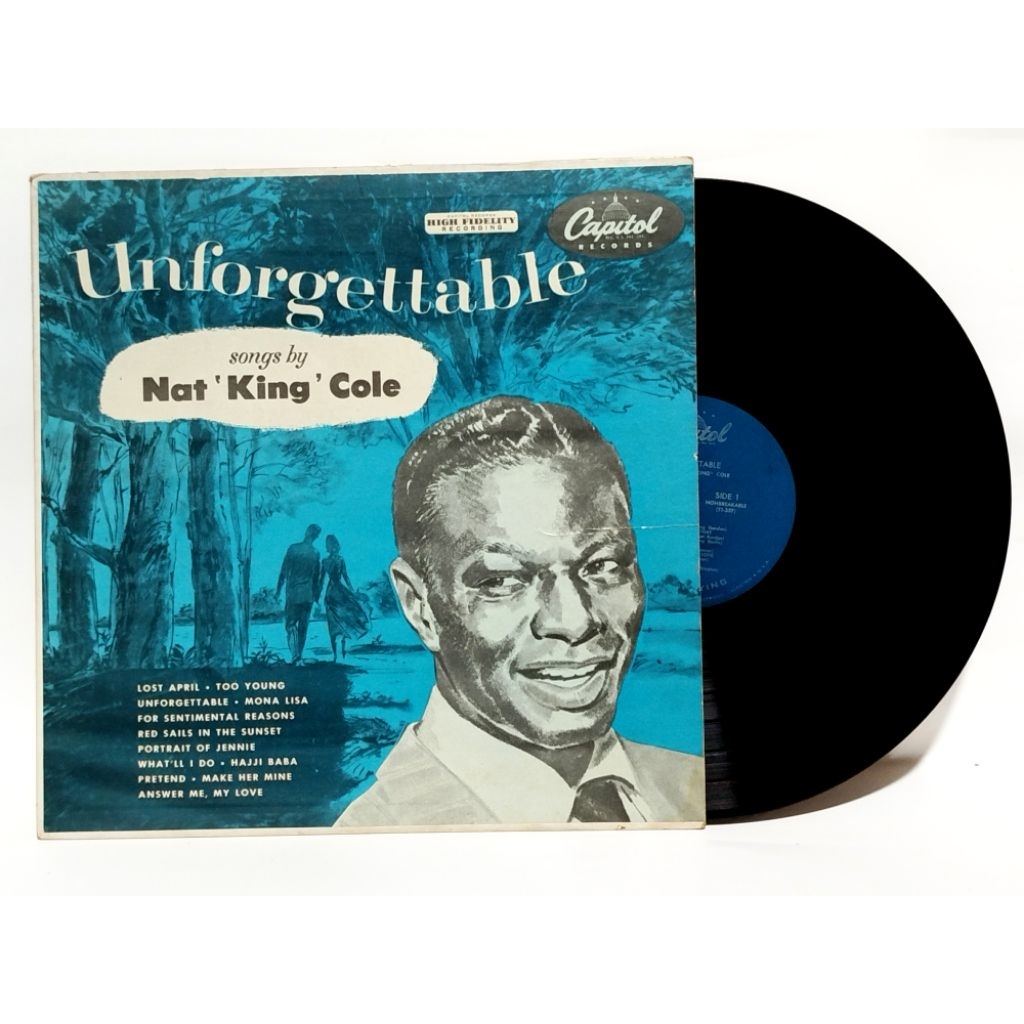 LP NAT KING COLE UNFORGETTABLE VINYL RECORD 12 INCH PIRING HITAM ...