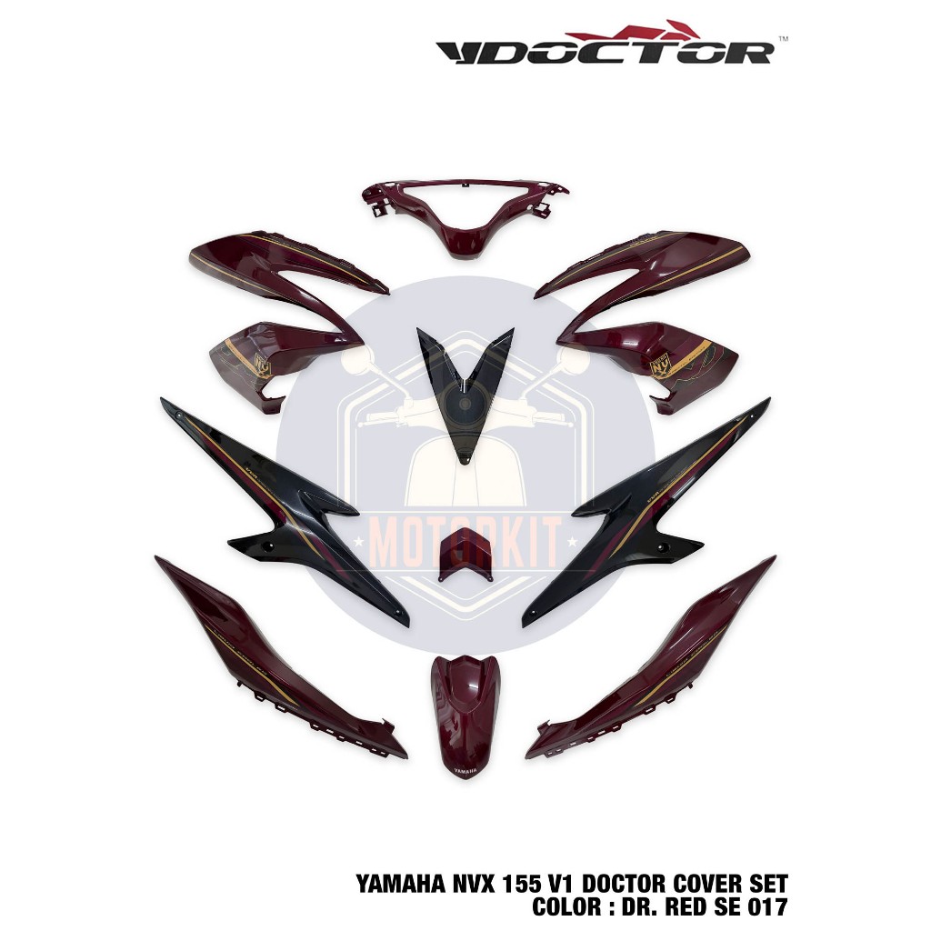 YAMAHA NVX 155 V1 AEROX SPECIAL CUSTOM COLOR BARU BODY COVER SET RED ...