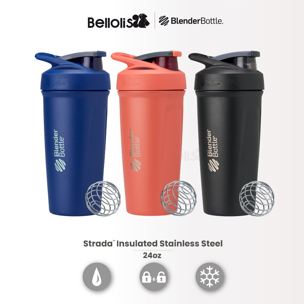 [Authentic] BlenderBottle Strada Insulated Stainless Steel 24oz / 710ml Shaker Bottle / Shaker ...