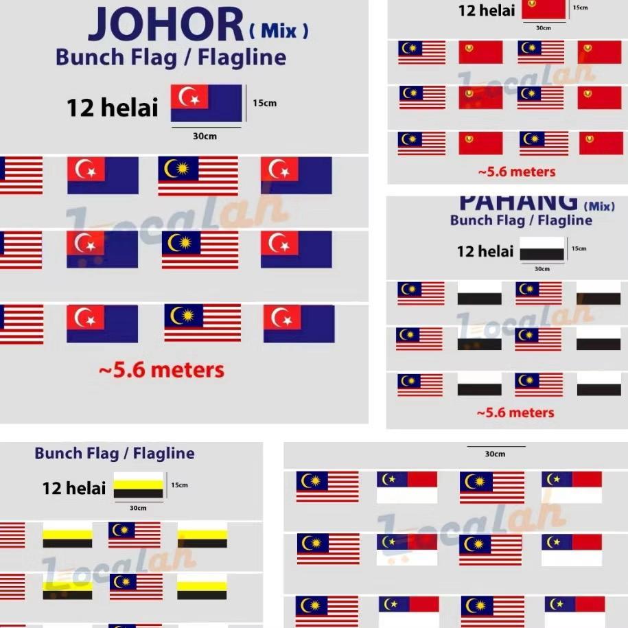All State Bunch Flag Hanging Bunting Bendera / Bunch Flag / Bendera ...