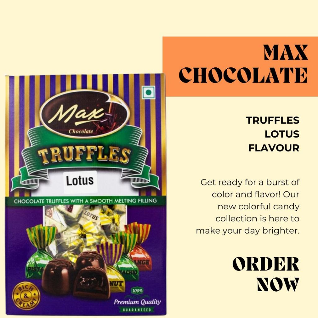 Max Truffles Chocolate with Lotus Biscoff Cream Inside (200g, 500g, 1kg ...