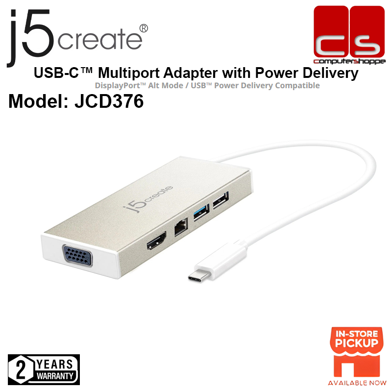 J5 CREATE JCD376 (USB-CTM Multiport Adapter with Power Delivery ...