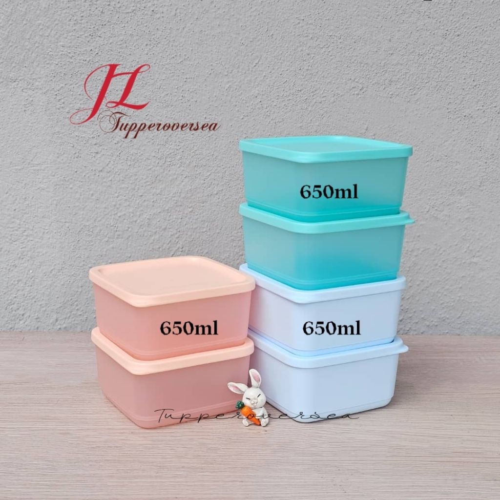 Tupperware So Fresh Square 650ml ( 2 PCS / 3 PCS / 4 PCS ) - Peach ...