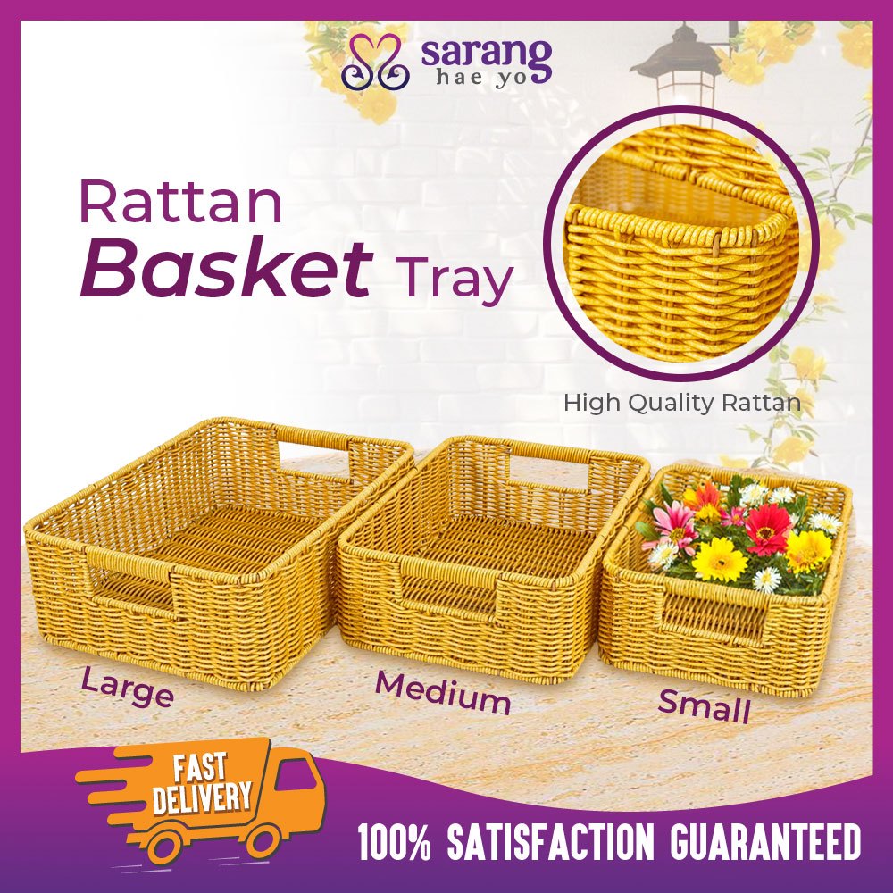Dulang Rotan Rattan Basket Tray Serving Organizer Dulang Bakul Rotan ...