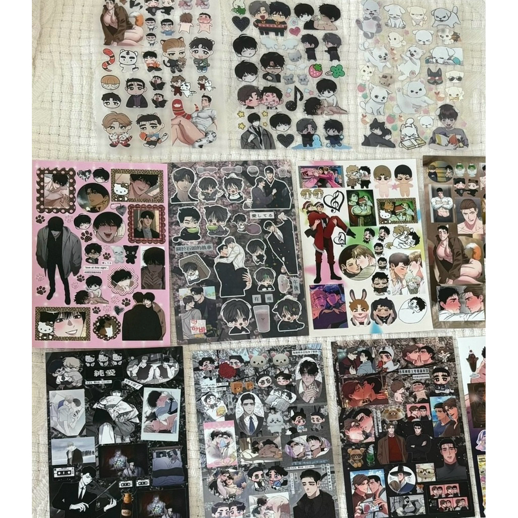 Korean BL Manhwa & Handsome Boy Random Sticker Sheets韩漫帅哥随机切膜贴纸 ...