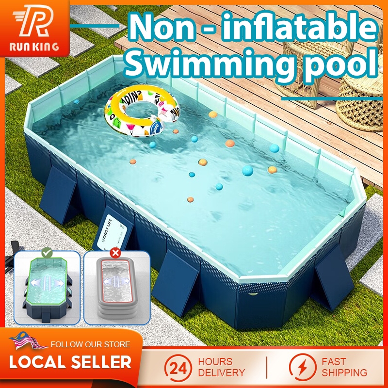 Non Inflatable Durable Family Foldable Swimming Pool Kids Adult Kolam ...