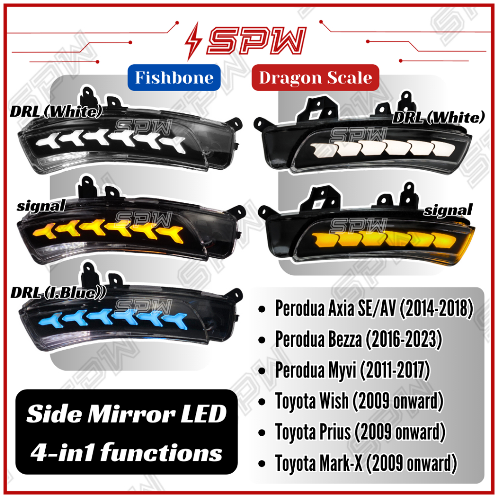 PERODUA MYVI AXIA BEZZA TOYOTA WISH PRIUS MARK-X SIDE MIRROR SIGNAL LED ...