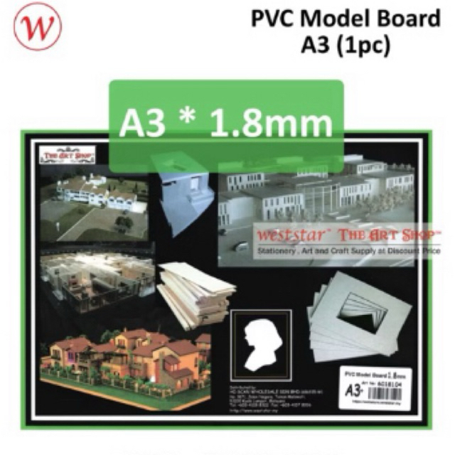 A3, 1.8mm PVC Model Board , Modelling board For Architectural Model ...