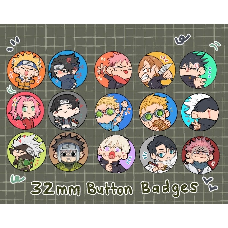32mm pin badges (Various) | Shopee Philippines