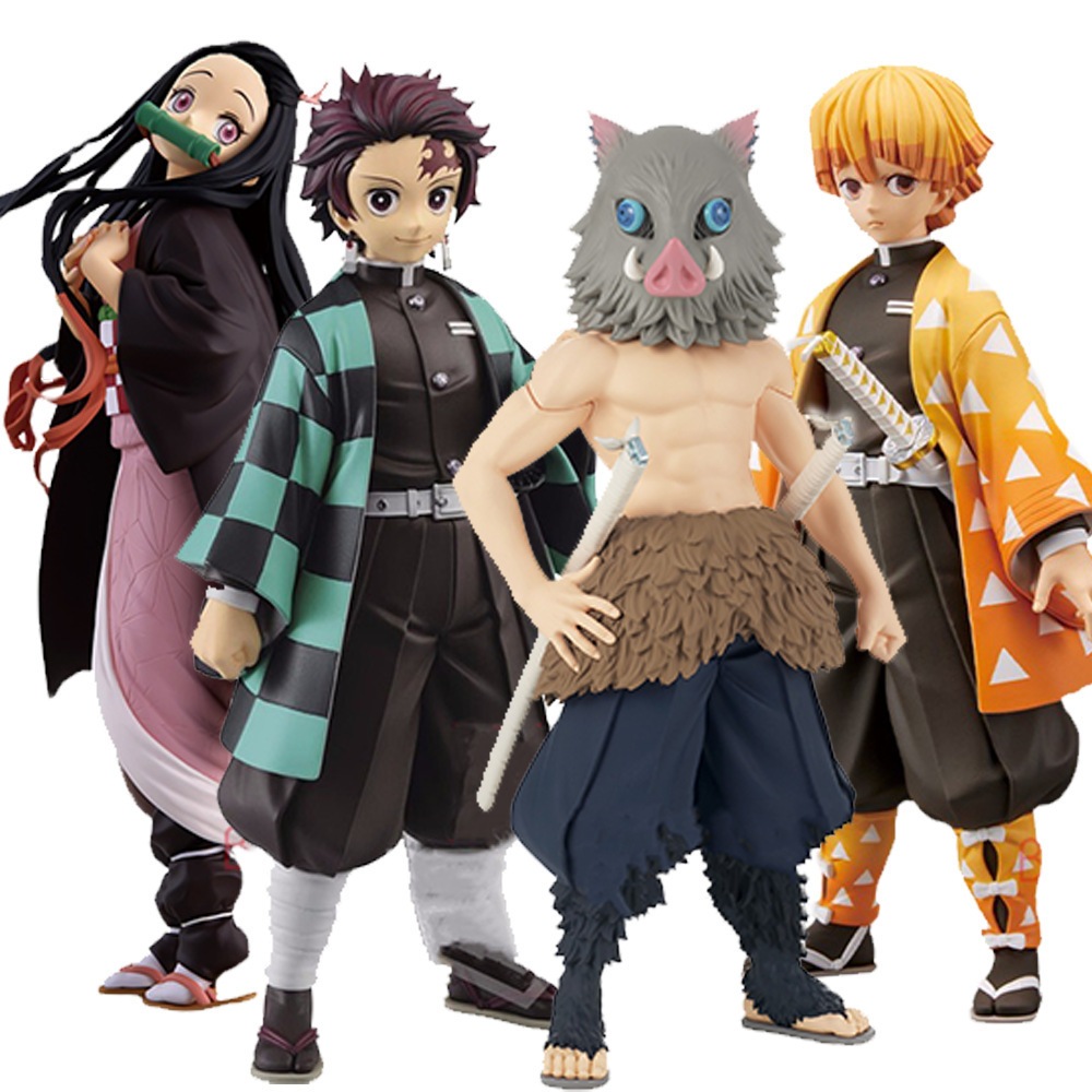 Demon Slayer Large ROS Figure Set-Tanjiro Zenitsu Nezuko Inosuke 鬼灭之刃 ...