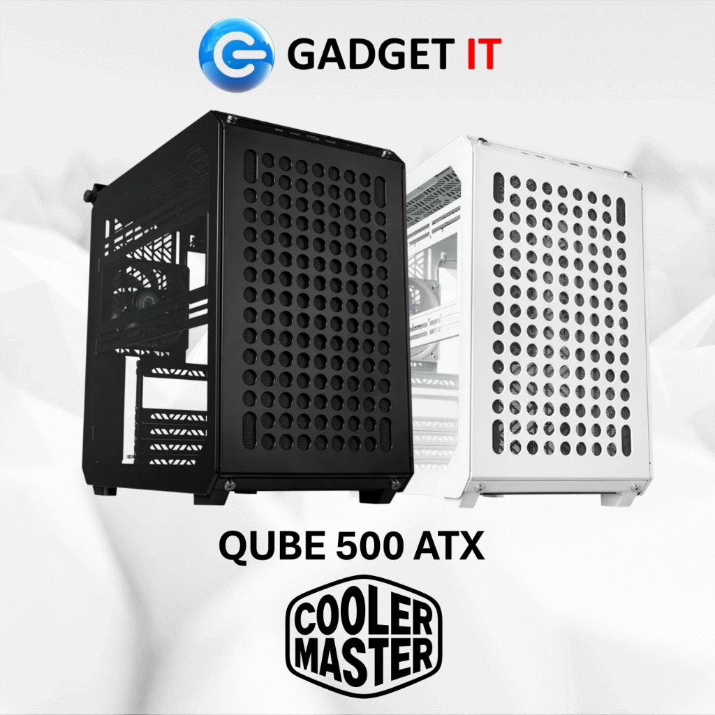COOLER MASTER QUBE 500 ATX PC CASING FLATPACK CASE HIGH AIRFLOW MESH ...