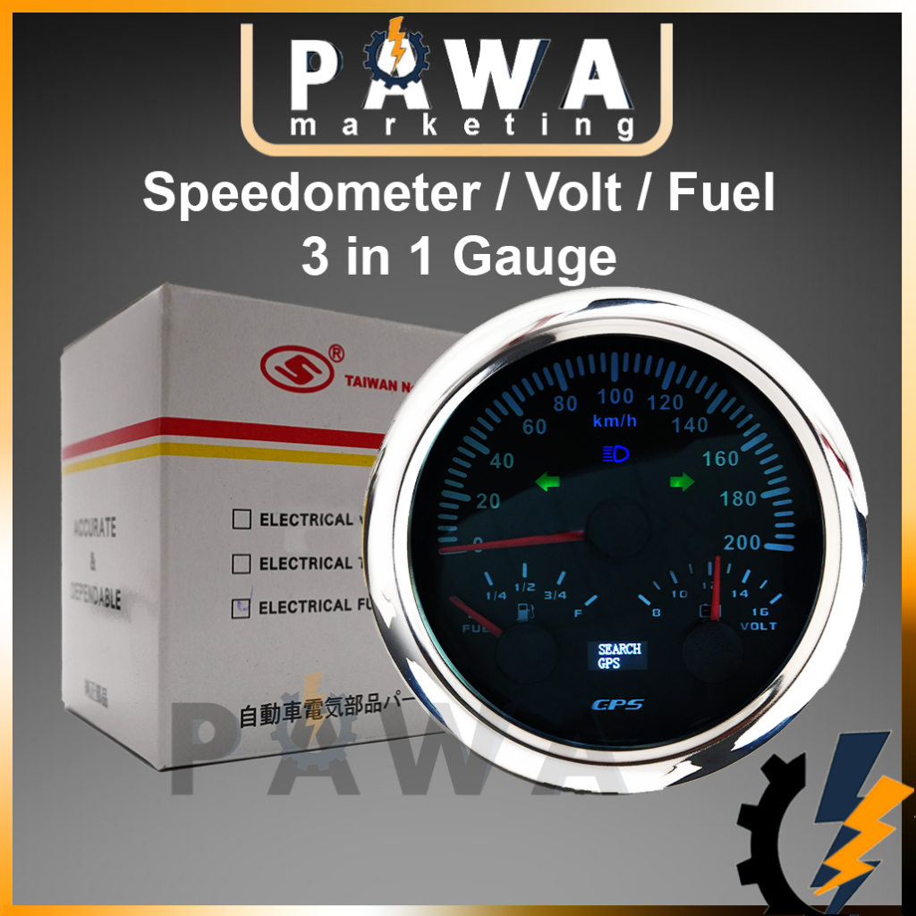 Susuki 12V 24V 3 in 1 Speedometer Voltmeter Fuel Gauge 85KMH with GPS Sensor Heavy Duty Lorry ...