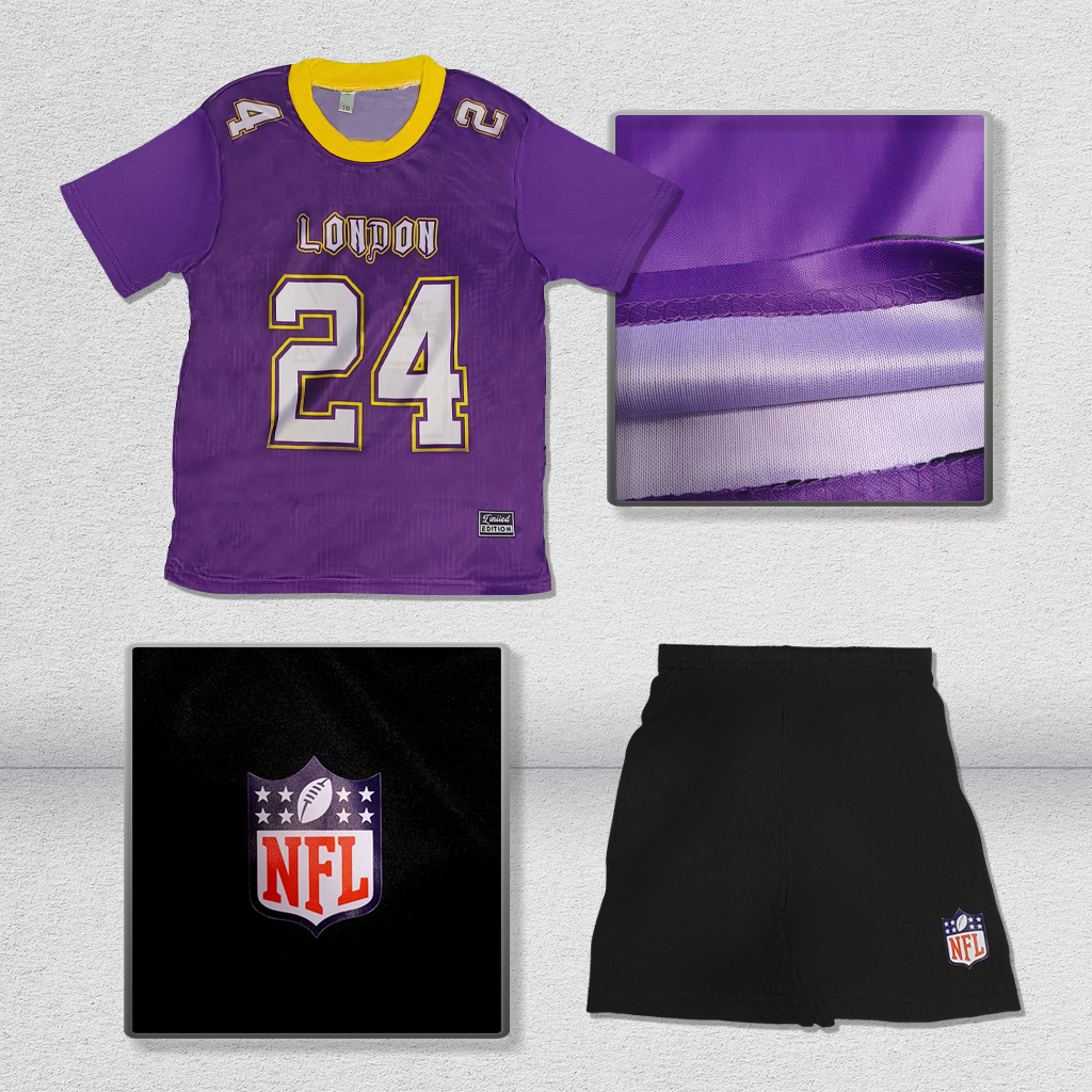 Kids Limited Edition NFL London Jersey Round Neck T-Shirt and Short Set ...