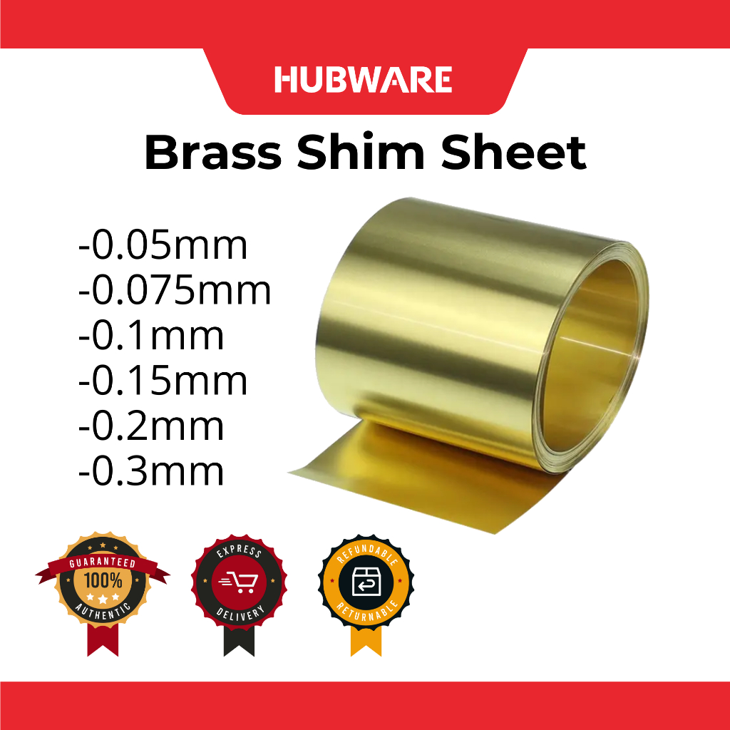 Brass Shim Sheet 6" Price Per Feet, Thickness 0.05mm 0.075mm 0.1mm 0 ...