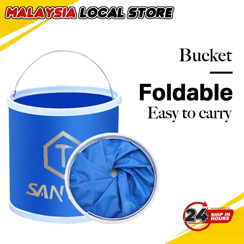Portable Folding bucket (20L)Tong air besar simpan air Foldable bucket ...