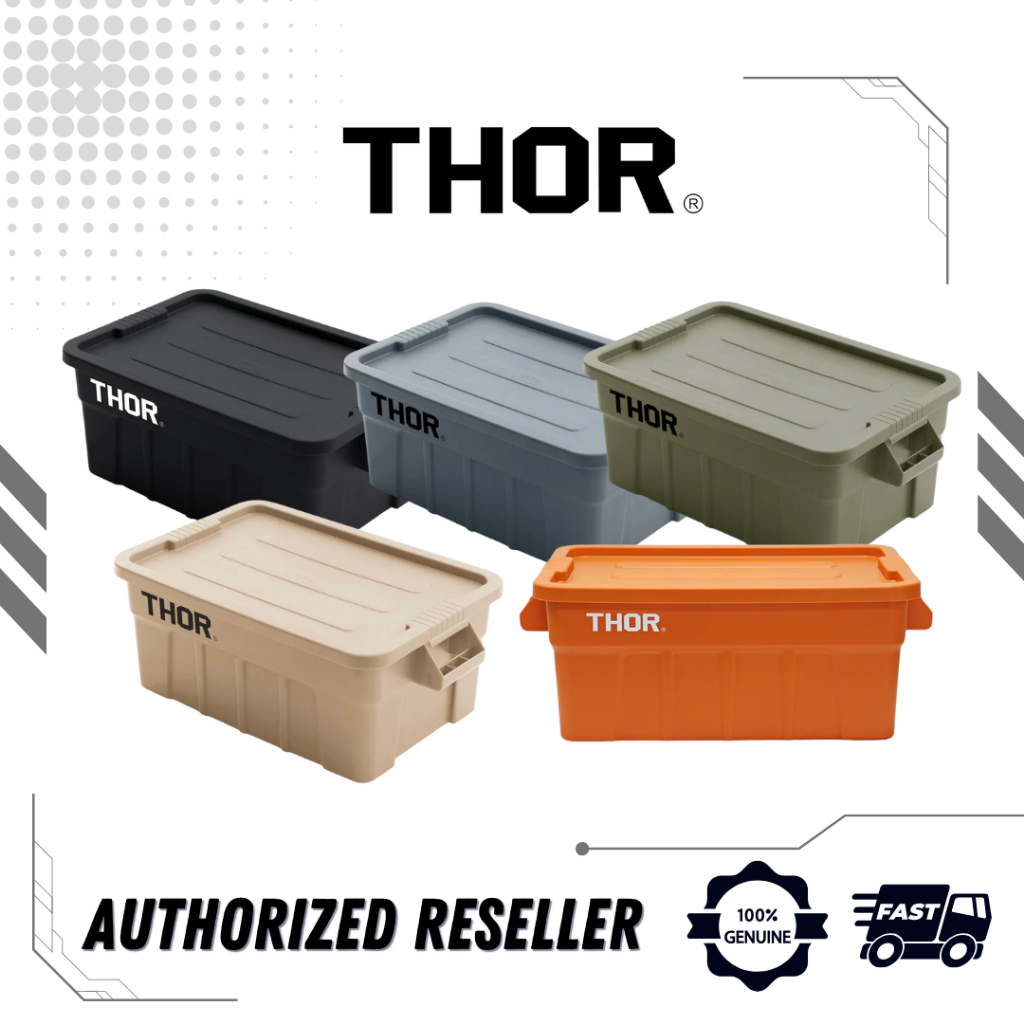THOR Tote Box With Lid - 53L Medium Capacity Stackable Storage ...
