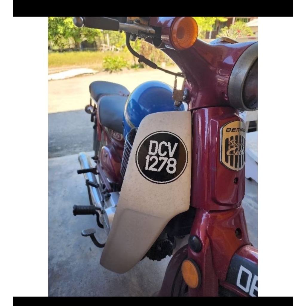 Nombor Plate Bulat Motor Sticker (Custom Design Pattern) | Shopee ...
