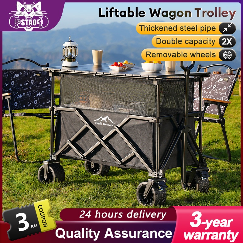 SPORT Outdoor Wagon Trolley heavy duty Double capacity Troli Barang ...
