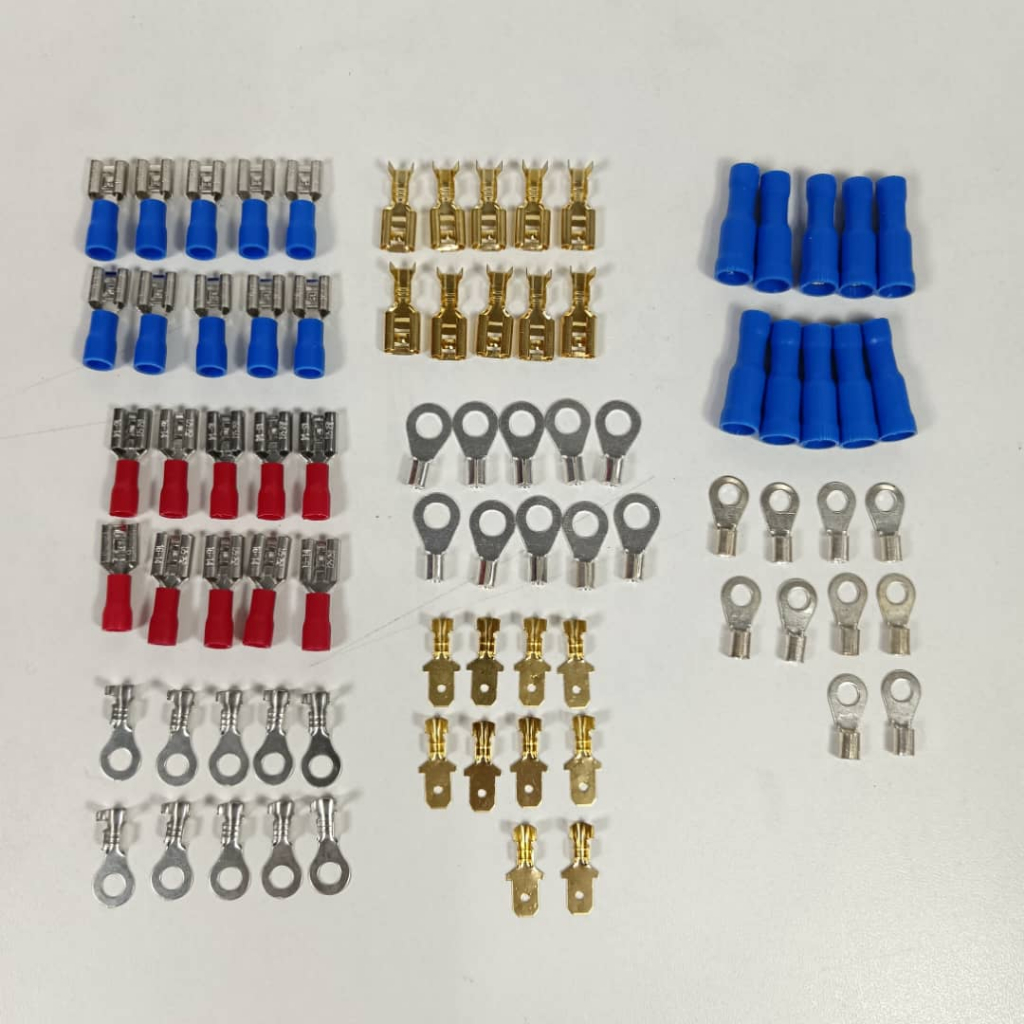 blue red wire clip female male crimping ring connector pcb insulated ...