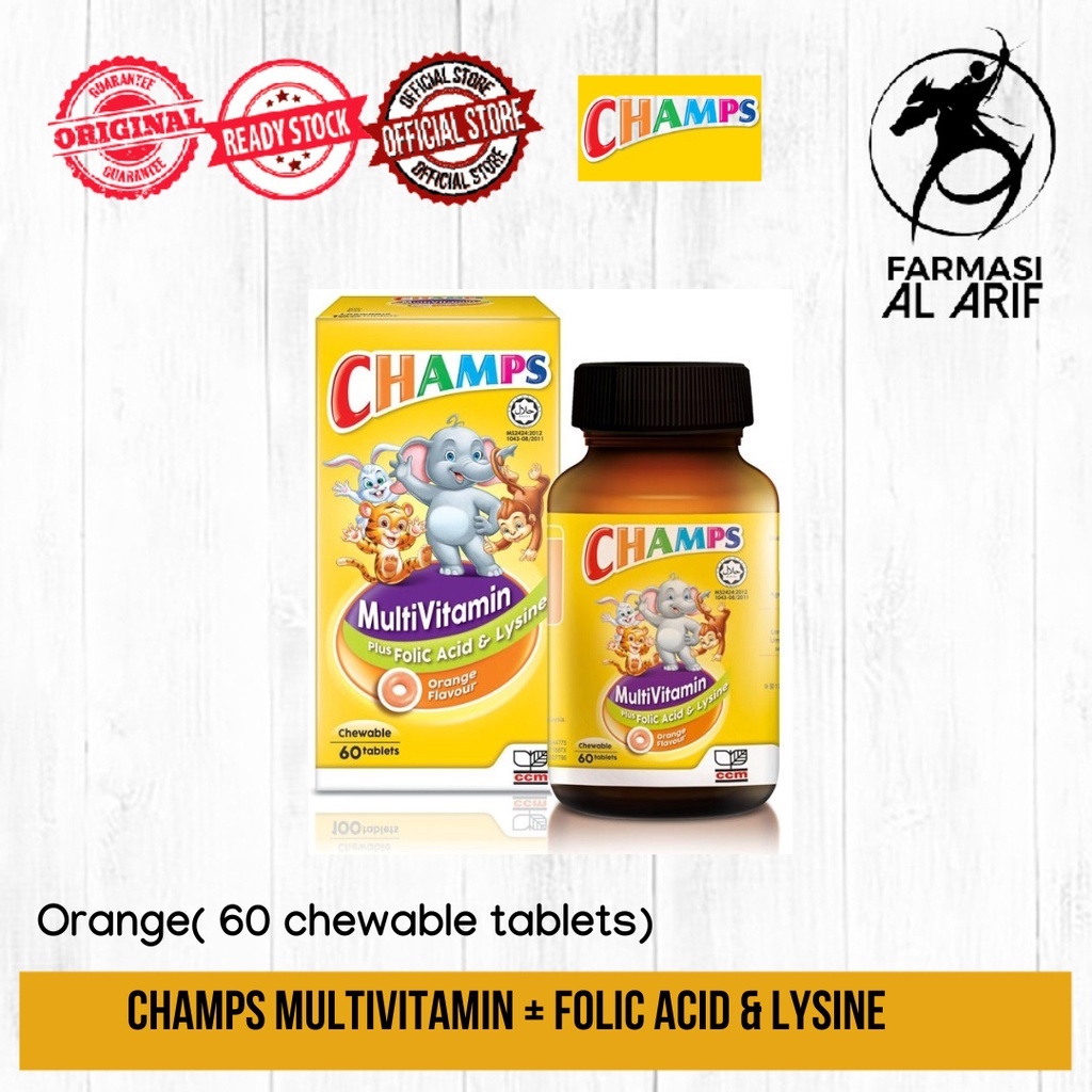 Champs Multivitamin Plus Folic Acid & Lysine Chewable Tablets 100's ...