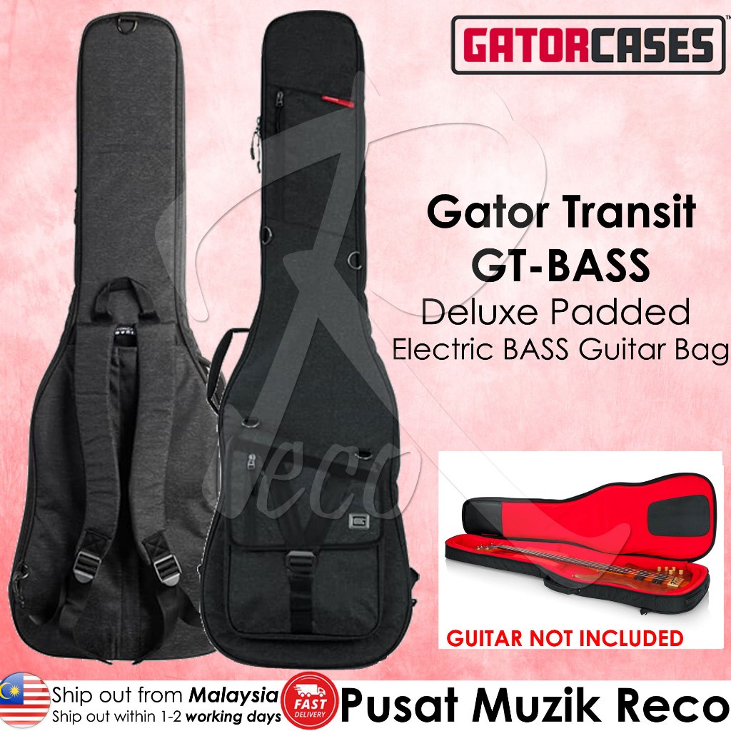 Gator Transit Series 20mm Deluxe Padded Electric BASS Guitar Gig Bag ...