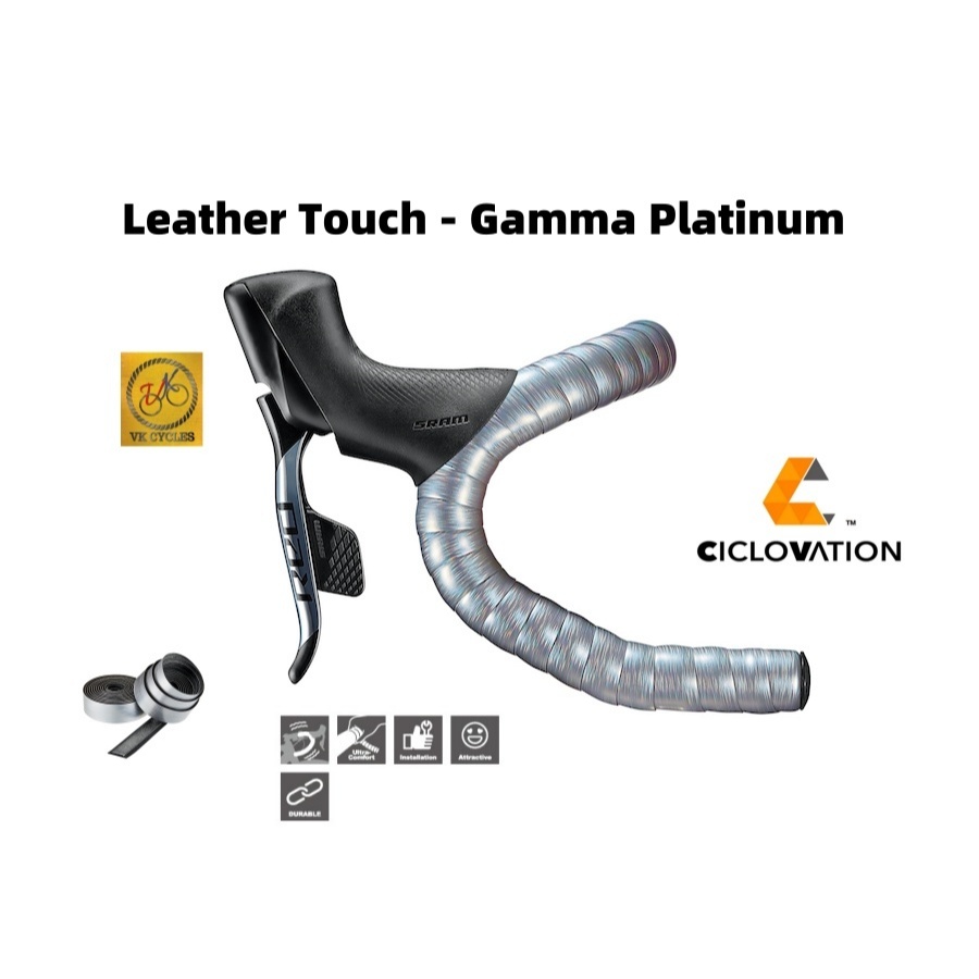 CICLOVATION ADVANCED BAR TAPE Leather Touch - Gamma Platinum | Shopee ...