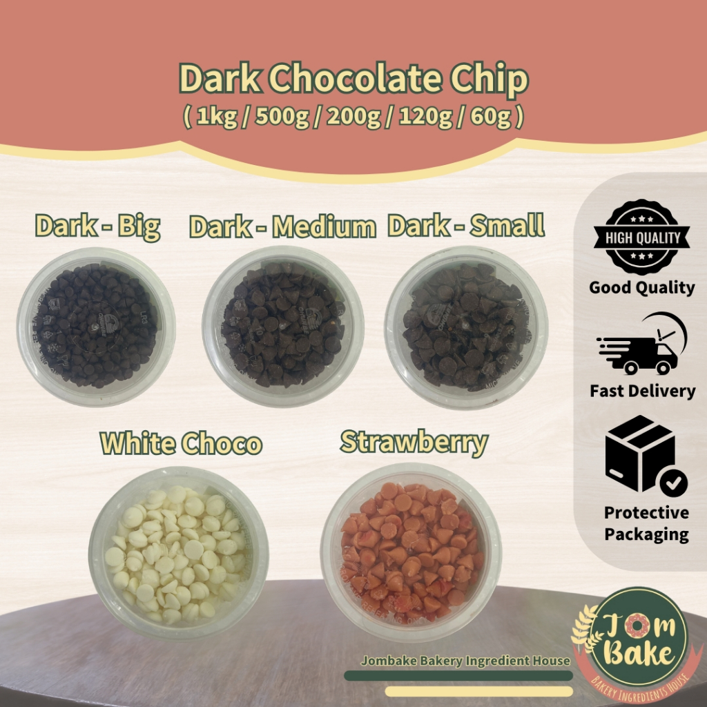 Dark Chocolate Chip [ 1kg ] [ Strawberry / White Chocolate ] | Shopee ...