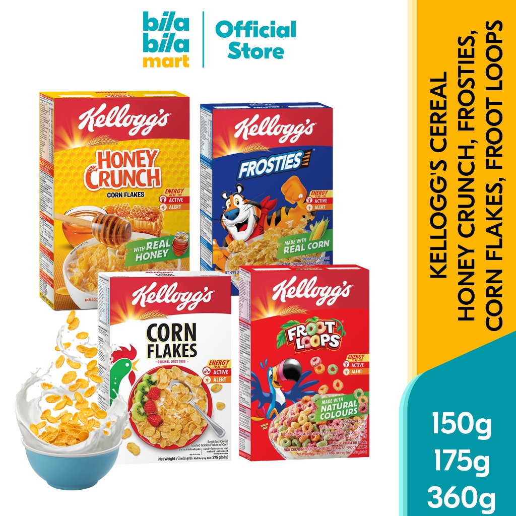 Kellogg's Breakfast Cereals Bijirin Sarapan (Honey Crunch, Frosties ...
