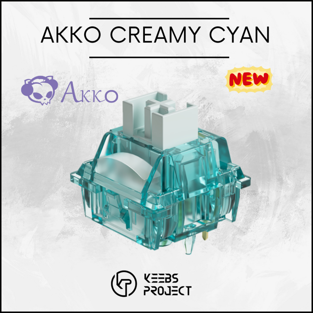 New Akko Creamy Cyan Switch 5 Pin Clicky Switches for Mechanical ...