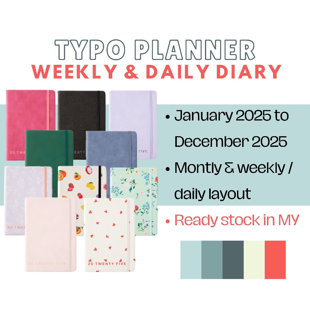 TYPO x Planner / Year 2025 A5 & A6 Weekly Daily Buffalo Diary 14.8 x ...