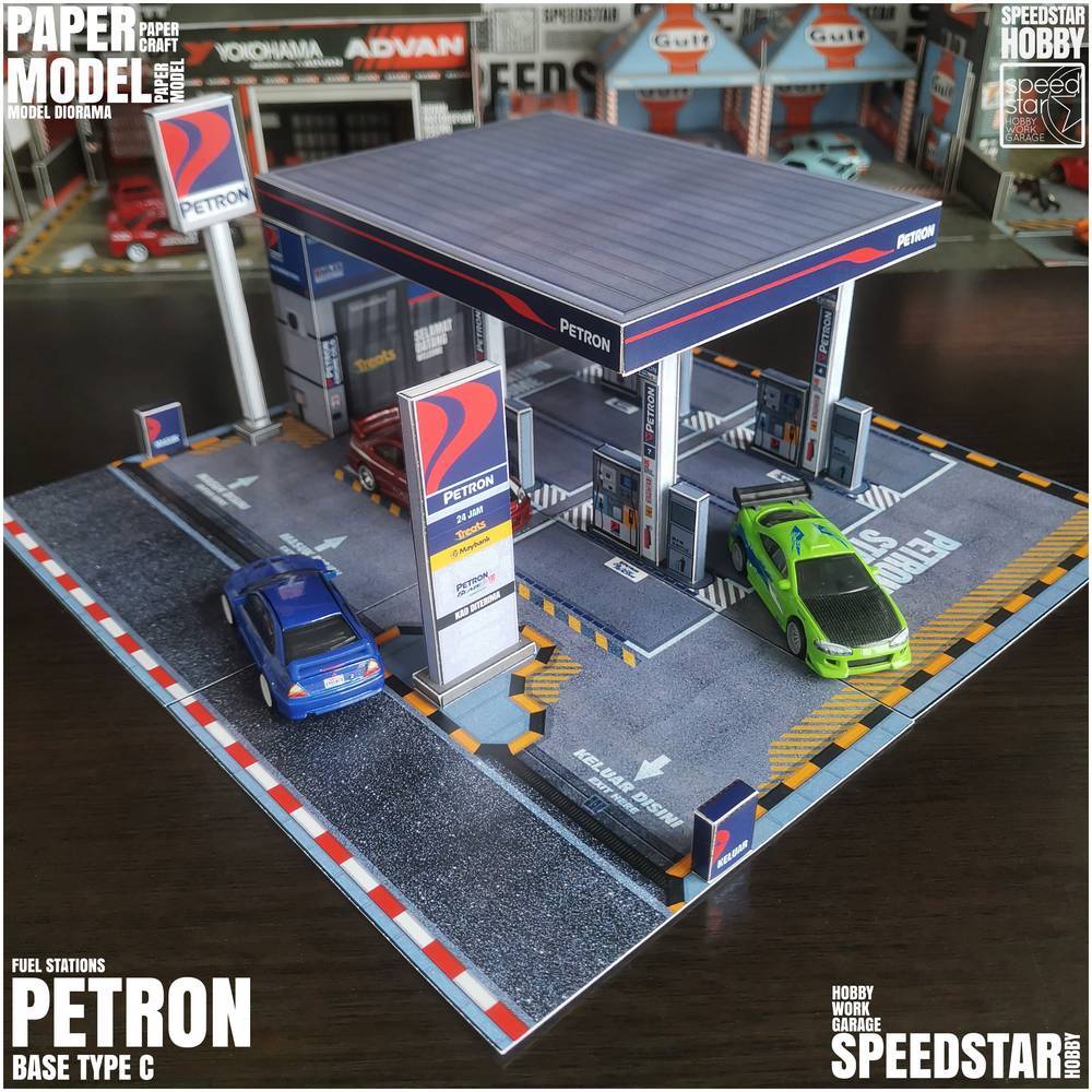 Petron Fuel Station 1:64 Paper Model - Base Type C - 28 x 28 cm ...