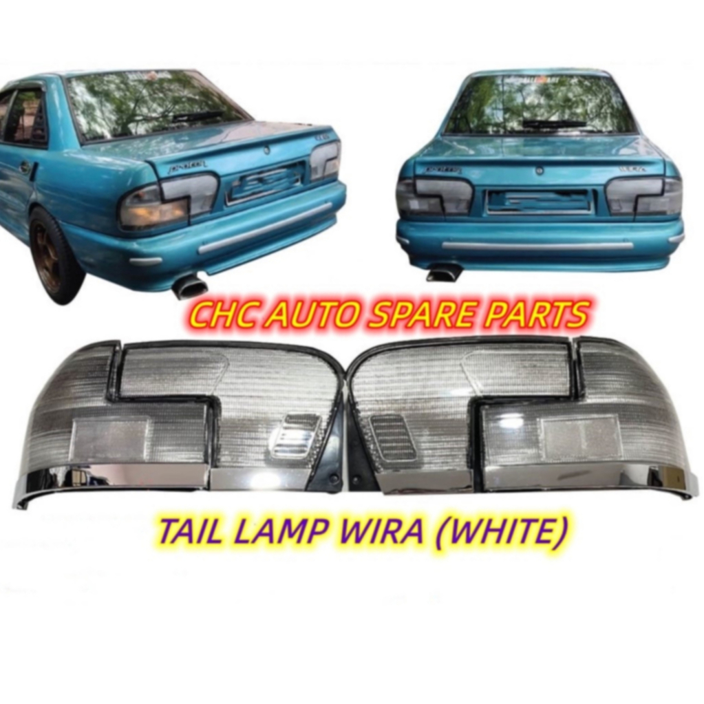 PROTON WIRA TAIL LAMP GARNISH CHROME ALBINO LAMPU BELAKANG PUTIH ...