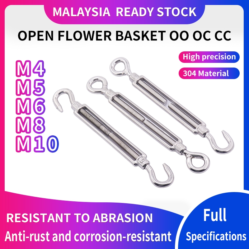 304 Stainless Steel CC OC OO Turnbuckle Eye & Hook Turnbuckle for Wire ...