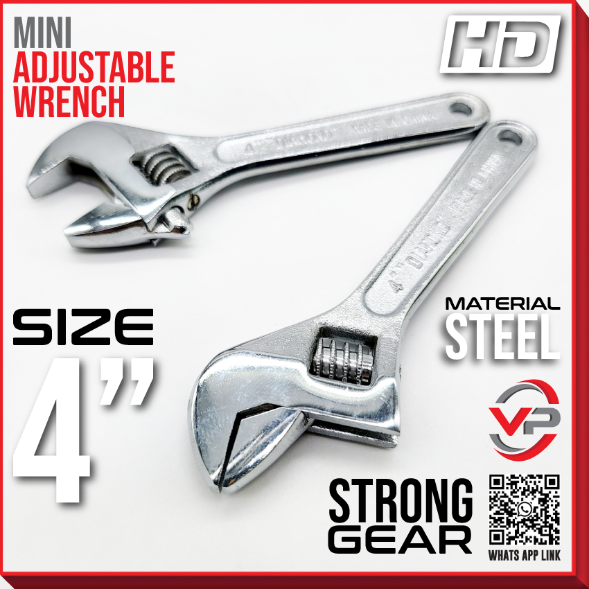 MINI ADJUSTABLE SPANNER WRENCH 4 INCH 100MM STORNG GEAR HEAVY DUTY ...